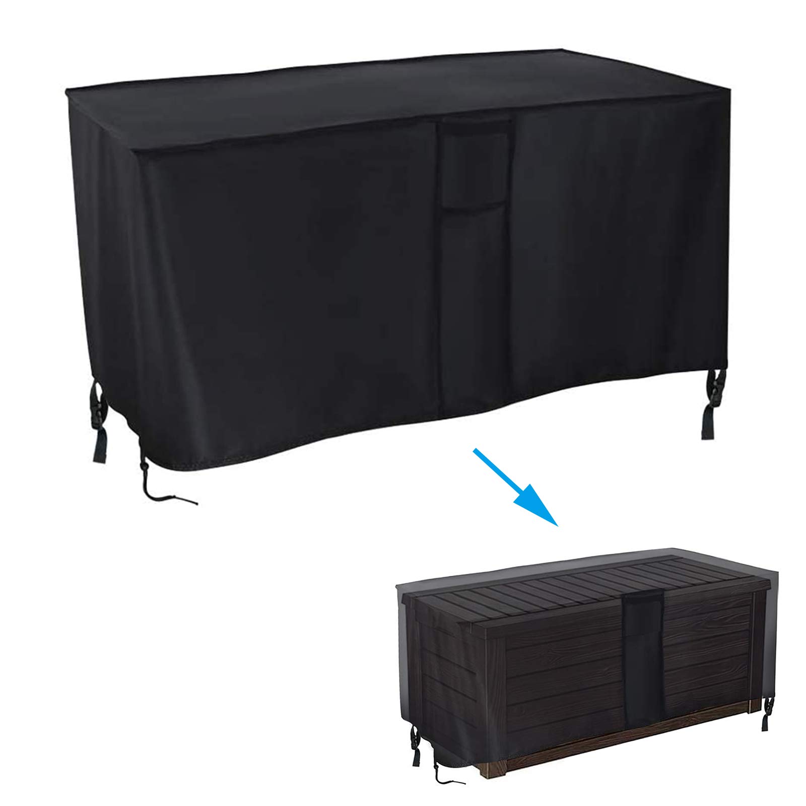 Aidetech Deck Box Cover Fit for Keter Kentwood 92 Gallon Resin Deck Box, Patio Cushions Storage Boxes Cover Waterproof Dustproof for Outdoor Furniture Cover - 51 x 22 x 24 inch