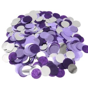 vcostore 5000 pieces tissue paper confetti circles - round paper confetti dots - large table confetti for birthday wedding party decoration and baby shower decoration(purple & sliver)