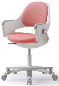 sidiz ringo kids desk chair : ergonomic kids chair with footrest, 4-step growing function, adjustable seat height, sit-locking casters, swivel type kids chair (rosy pink chair)