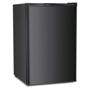 antarctic star upright freezer 3.0 cu.ft, compact mini freezer with reversible single door, temperature control, removable shelves, small freezer stainless steel for dorms home office, black