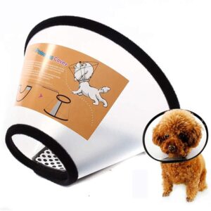 bepets cat cone collar, pet cone dog recovery cone for small dog cone after surgery anti-bite lick wound medical, protective cat head cone dog cone collar cat e collar for cats puppy(5# medium)