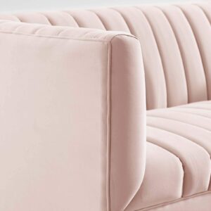 Modway Shift Channel Tufted Performance Velvet, Loveseat, Pink