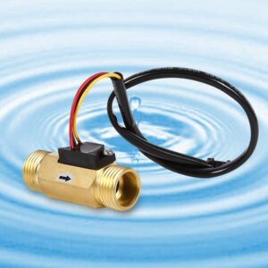 Water Flow Sensor Switch Hall Effect Liquid Water Flowmeter Meter 1-30L/min, DC4.5-18V, Copper - Water Flow Hall Sensor