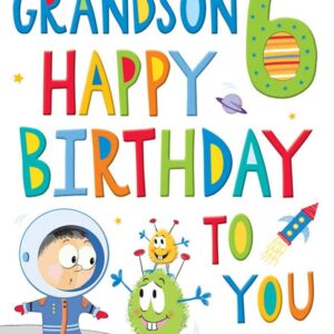 Regal Publishing Juvenile Birthday Card Age 6 Grandson - 9 x 6 inches -