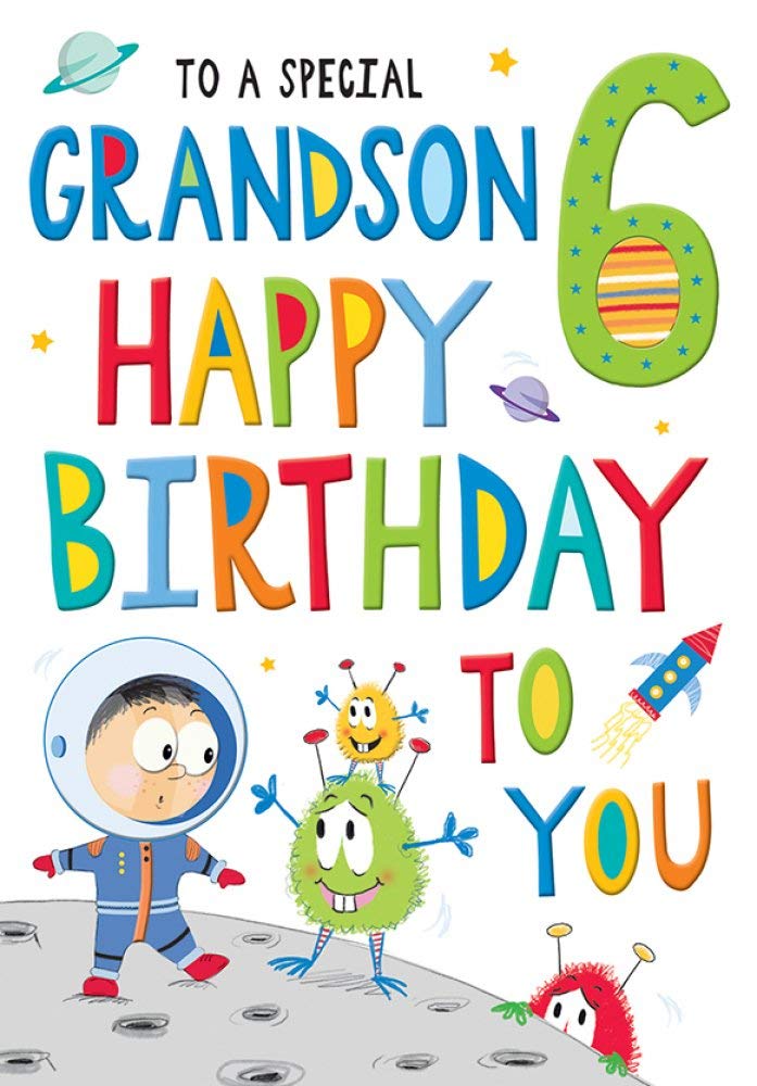 Regal Publishing Juvenile Birthday Card Age 6 Grandson - 9 x 6 inches -