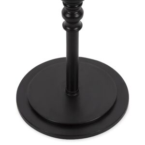 Kate and Laurel Stratton Rustic Pedestal Table, 12" x 12" x 26", Rustic Caramel and Black, Decorative Pedestal Table for Smaller Living Areas