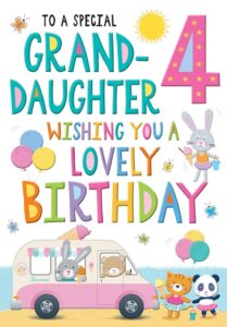 regal publishing juvenile birthday card age 4 granddaughter - 9 x 6 inches -