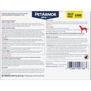 PetArmor Plus F&T Squeeze-On Dog 89-132 lbs., Count of 6, .11 LB