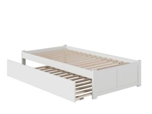 afi concord twin xl size platform bed with footboard & twin xl trundle in white