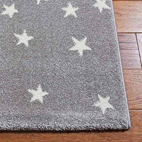 SAFAVIEH Carousel Kids Collection Accent Rug - 4' x 6', Light Grey & White, Non-Shedding & Easy Care, Ideal for High Traffic Areas for Boys & Girls in Playroom, Nursery, Bedroom (CRK135F)