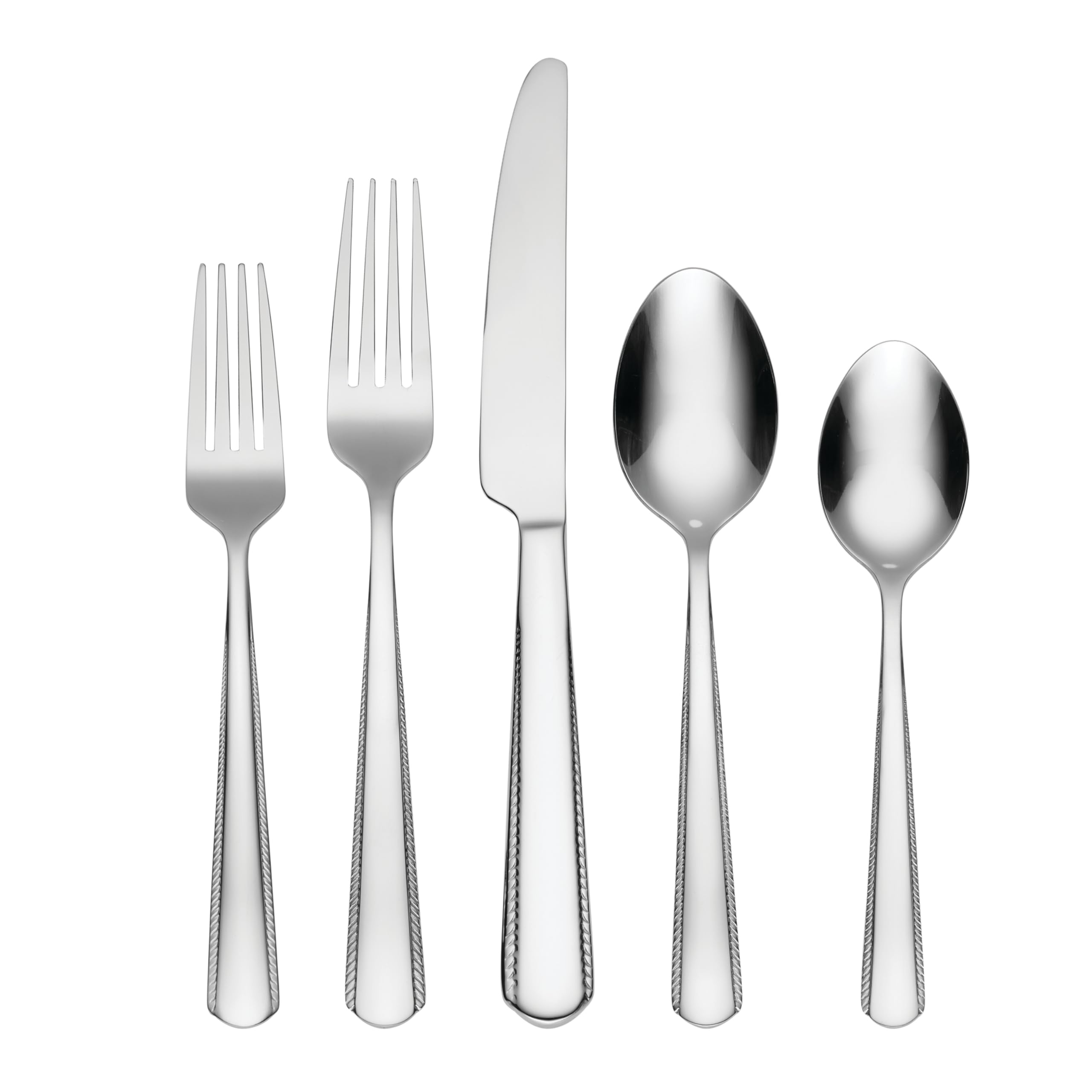 Oneida Gable 42 Piece Everyday Flatware, Service for 8 18/0 Stainless Steel, Silverware Set