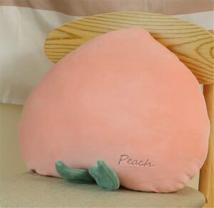 skyseen peach shaped pillow & creative fruit cushion & vivid plush stuffed pillow 17.7"