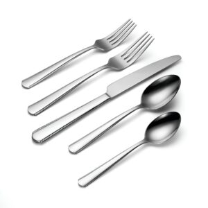 Oneida Gable 42 Piece Everyday Flatware, Service for 8 18/0 Stainless Steel, Silverware Set