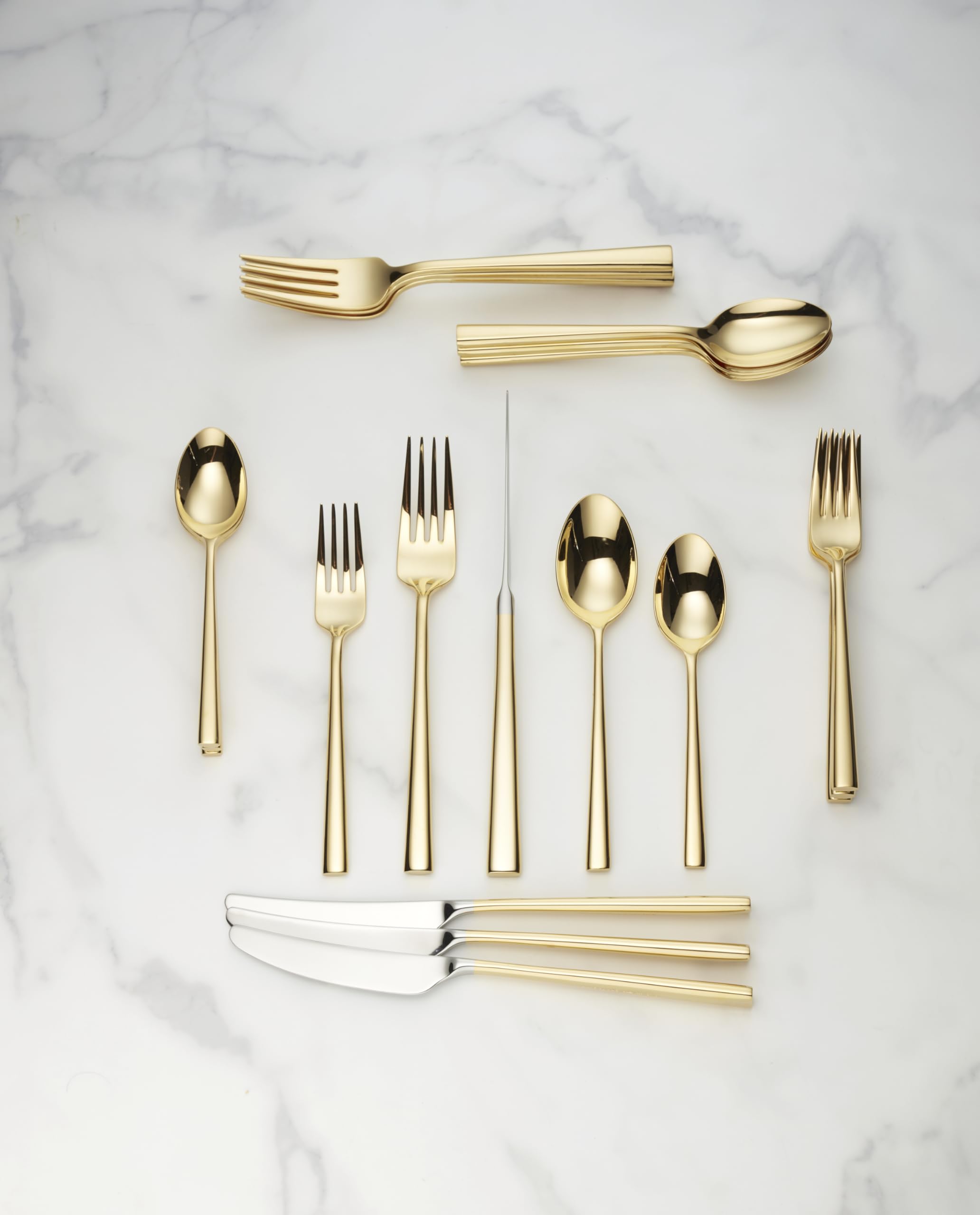 Kate Spade New York Malmo Gold 20-Piece Flatware Set, 4.30 LB, Metallic