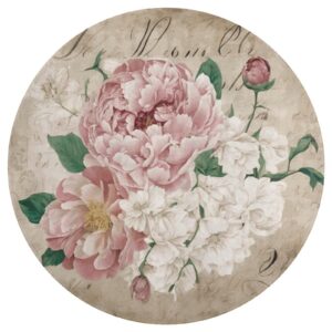 kiuloam vintage shabby chic pink rose floral non-slip round area rugs kitchen floor mat soft floor carpet for chair living room bedroom, 2-ft diameter