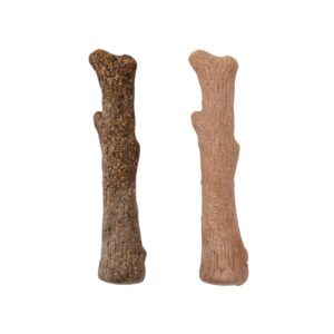 petstages dogwood wood durable dog chew toys, real wood & calming hemp, 2-pack, medium