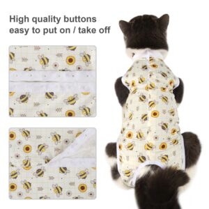 Etdane Cat Surgical Recovery Suit Pet Surgery Onesies Long Sleeve Shirt Small Dog Vest for Female Male Doggy Leopard Print Medium