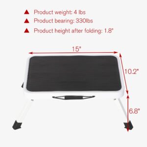 Koreyosh Portable Step Stool Lightweight One Step Ladder Folding Medical Footstool with Non Skid Rubber Platform,330lbs Capacity