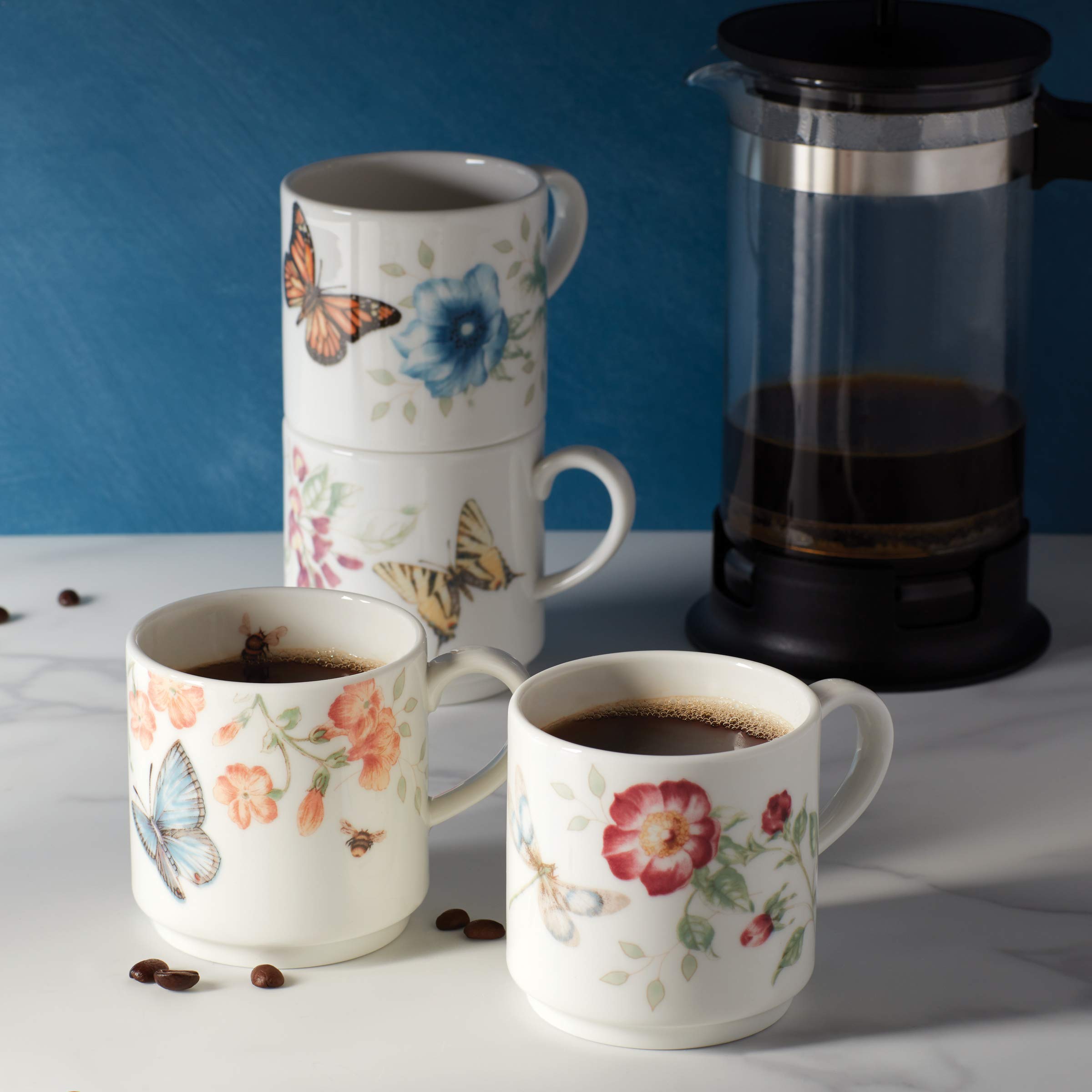 Lenox 890451 Butterfly Meadow 4-Piece Stacking Mug Set