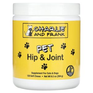 charlie & frank, pet hip & joint, for cats & dogs, helps support healthy joint function & flexibility, 120 soft chews