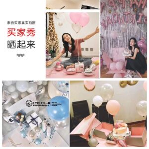 Birthday Surprise Box for Women Explosion Gift Box Balloon Box - 19x19x19 inches for Marriage Proposal Birthday Party Christmas Any Surprise Event Available (Pink box + Balloons)