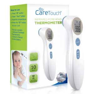 care touch infrared forehead thermometer | non-contact digital infrared thermometer for adults and kids | with forehead and object temperature modes