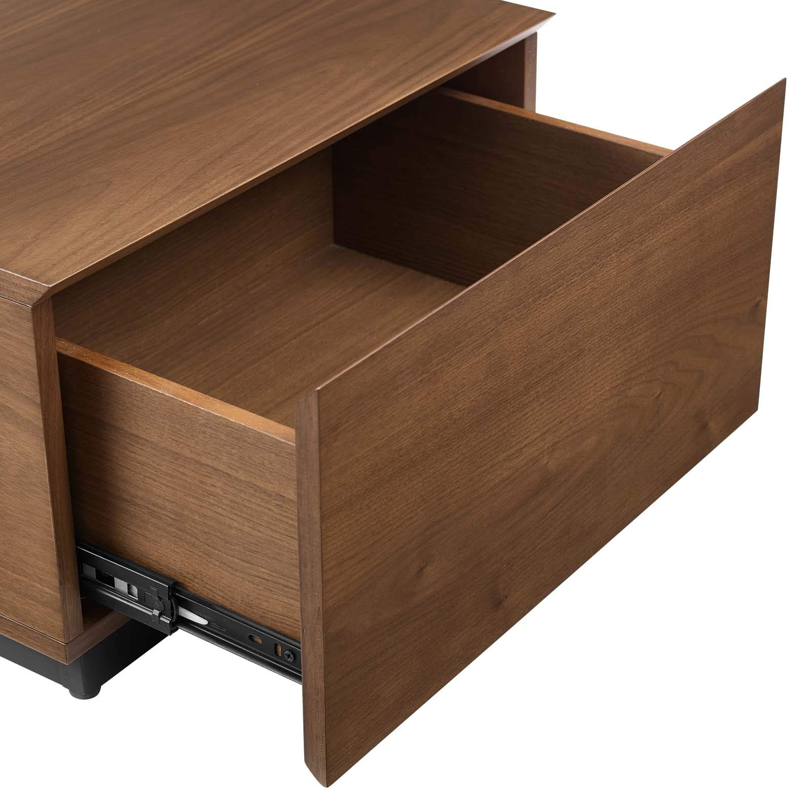 Modway Caima Mid-Century Modern Nightstand with Drawer in Walnut