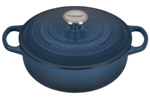 le creuset enameled cast iron signature sauteuse oven, 3.5 qt., deep teal