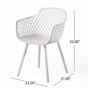 Christopher Knight Home Shawn Outdoor Modern Dining Chair (Set of 4), White