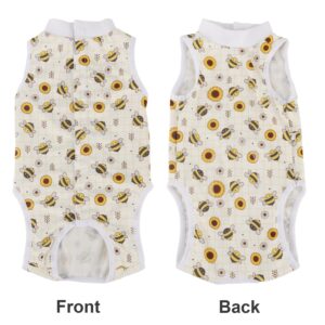 Etdane Cat Surgical Recovery Suit Pet Surgery Onesies Long Sleeve Shirt Small Dog Vest for Female Male Doggy Leopard Print Medium