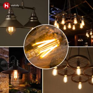 helloify ST64 LED Filament Bulbs, 100W Equivalent, Edison Vintage Dimmable Energy Efficient Lamp for Pendant Wall Light Fixtures Office Bedroom Bathroom, E26 Base, Warm White 2700K, 4PCS