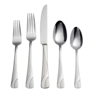 oneida river 20 piece everyday flatware, service for 4 18/0 stainless steel, silverware set