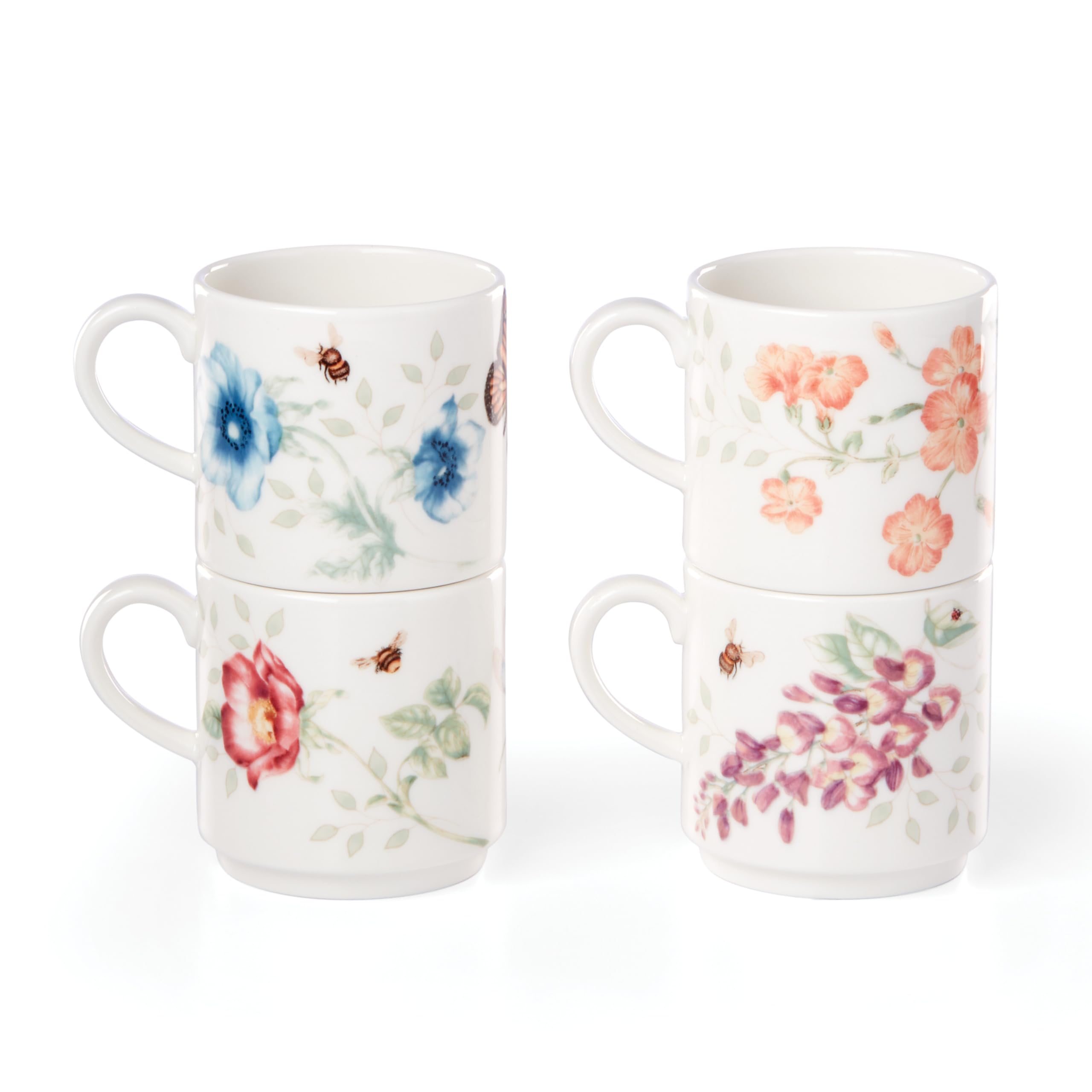 Lenox 890451 Butterfly Meadow 4-Piece Stacking Mug Set