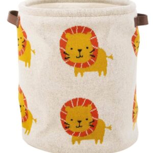 SAFAVIEH Baby Collection Lenny Lion Beige and Orange Cotton Storage Basket with Handles