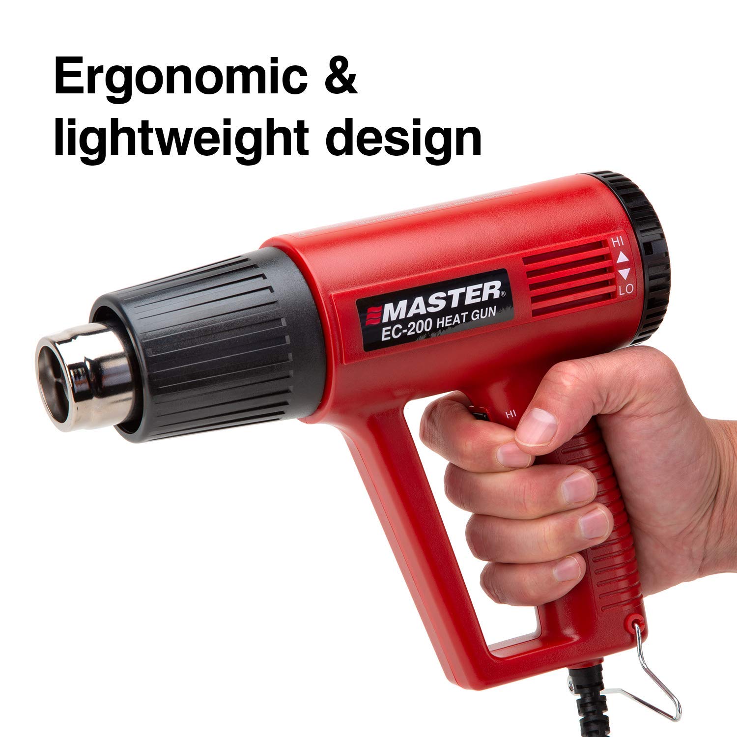 Master Appliance EC-200 Variable Temperature Heat Gun, Hot Air Gun, 120V, 10 Amps, 1200W, for shrink wrap, wire connectors, shrink tubing, crafts, stripping paint