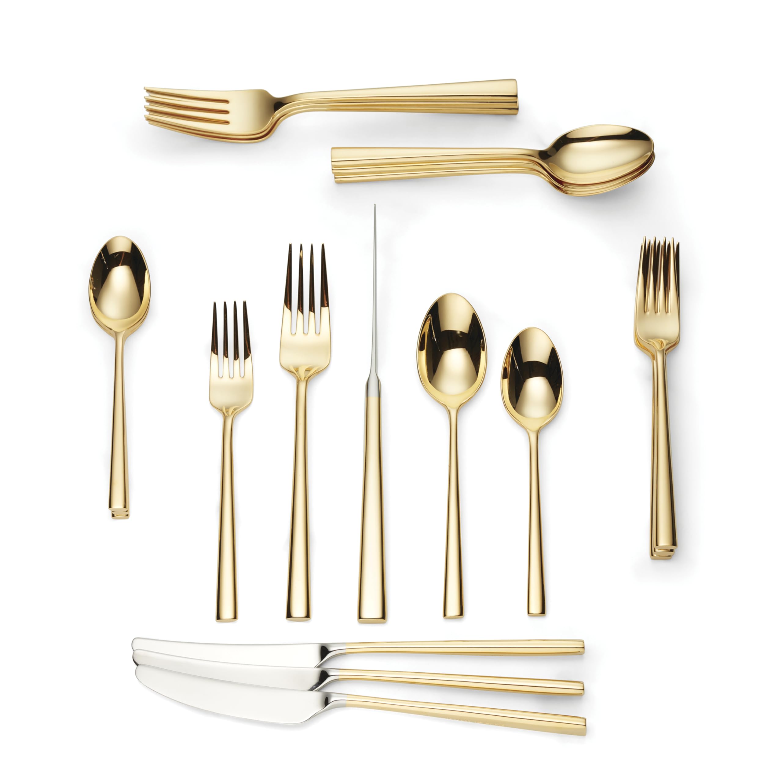 Kate Spade New York Malmo Gold 20-Piece Flatware Set, 4.30 LB, Metallic