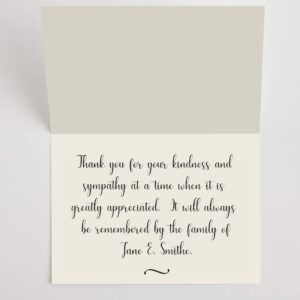 MPC Brands Customized Personalized Funeral Bereavement Thank You Cards With Envelopes - Set of 50 (Custom Rose)