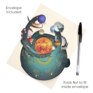 SANTORO Pirouette, 3D Pop Up Greeting Card - Solar System - For Kids, For Him, For Her | Space Card For Birthday