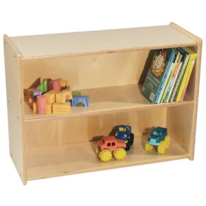 Contender Daycare Shelves for Kids, Bookcase with 2 Shelves for Storage, Wood Furniture for Toddlers, Children, Classroom, 30-inch Width