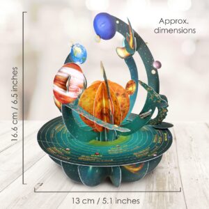 SANTORO Pirouette, 3D Pop Up Greeting Card - Solar System - For Kids, For Him, For Her | Space Card For Birthday