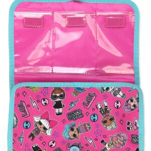 L.O.L. Surprise! Girl's Tri-fold Multipurpose Collectible Toy Storage Accessory Toiletry Travel Bag Case (One Size, Pink)