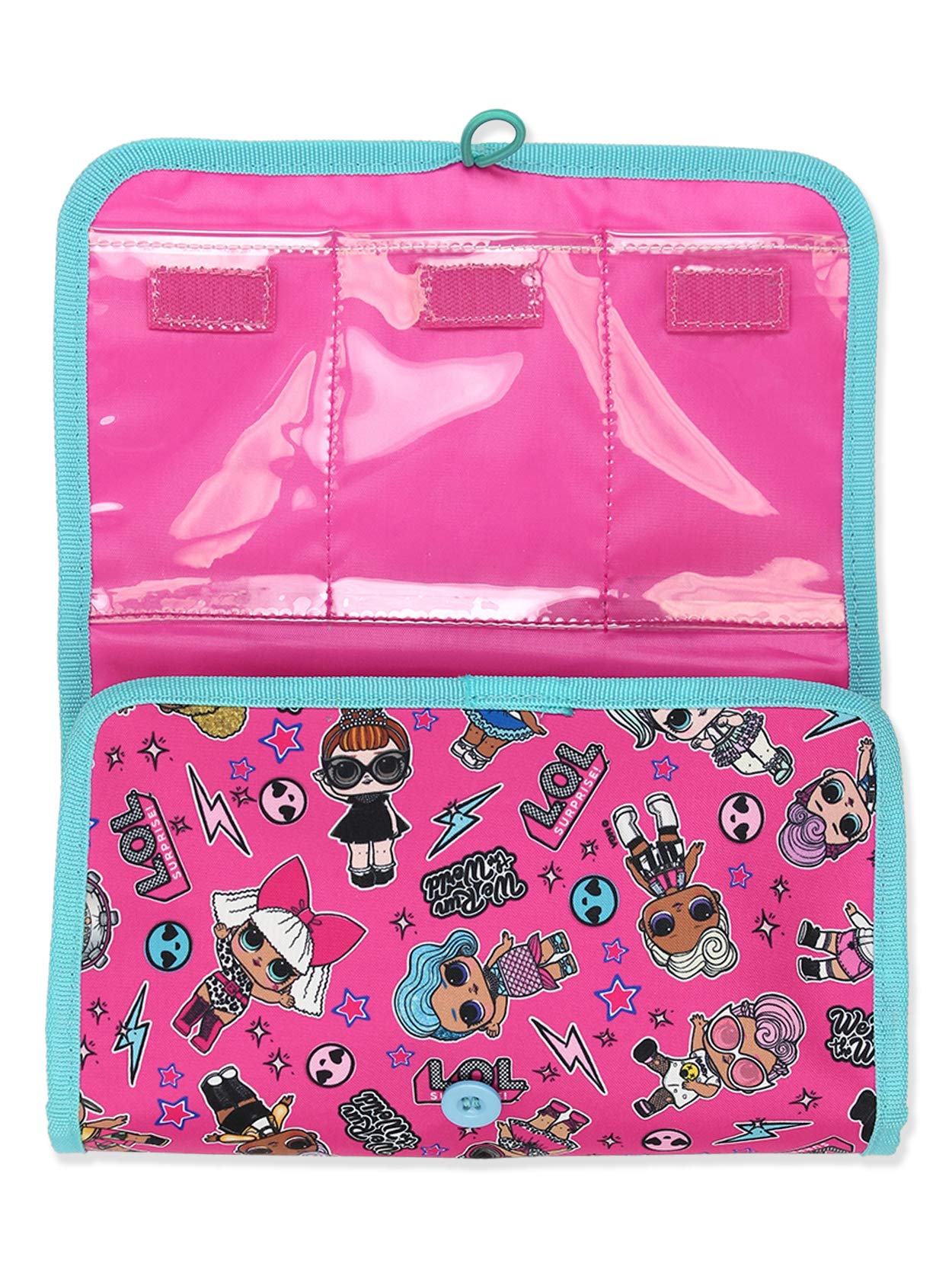 L.O.L. Surprise! Girl's Tri-fold Multipurpose Collectible Toy Storage Accessory Toiletry Travel Bag Case (One Size, Pink)