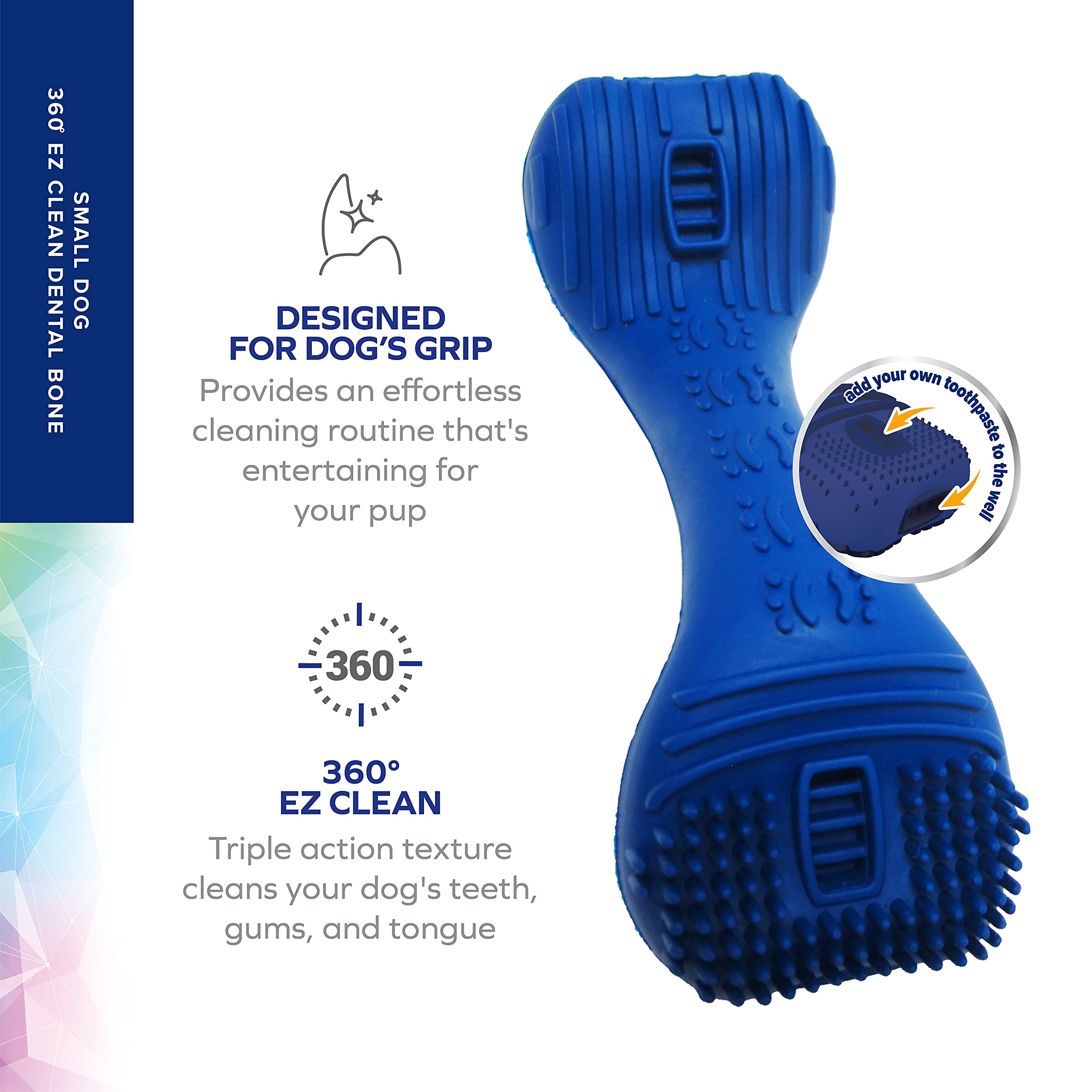 Arm & Hammer Fresh Spectrum 360 Degree EZ Clean Dog Dental Bone Chew Toy, Small | Dog Dental Toy for Small Dogs to Clean Teeth and Combat Bad Breath | Enhanced with Baking Soda and Coconut Oil