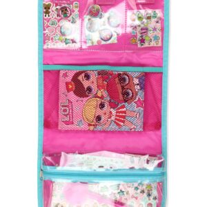 L.O.L. Surprise! Girl's Tri-fold Multipurpose Collectible Toy Storage Accessory Toiletry Travel Bag Case (One Size, Pink)