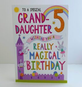 regal publishing juvenile birthday card age 5 granddaughter - 9 x 6 inches -