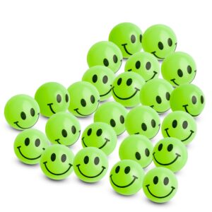 Bedwina Bulk Bouncy Balls Glow in The Dark - 144 Pcs (1inch / 27mm) Diameter, High Bouncing, Small Rubber Smile Face Bouncing Balls for Kids, Vending Machines, Party Favor