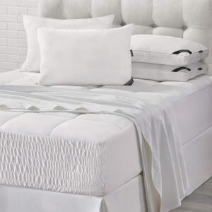 five queens court royal fit mattress topper, white, 39x76 twin