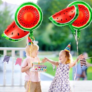 Gejoy 9 Pieces Watermelon Foil Balloons Watermelon Balloons Cartoon Fruit Foil Balloons for Summer Themed Birthday Baby Shower Wedding Party Decoration Supplies