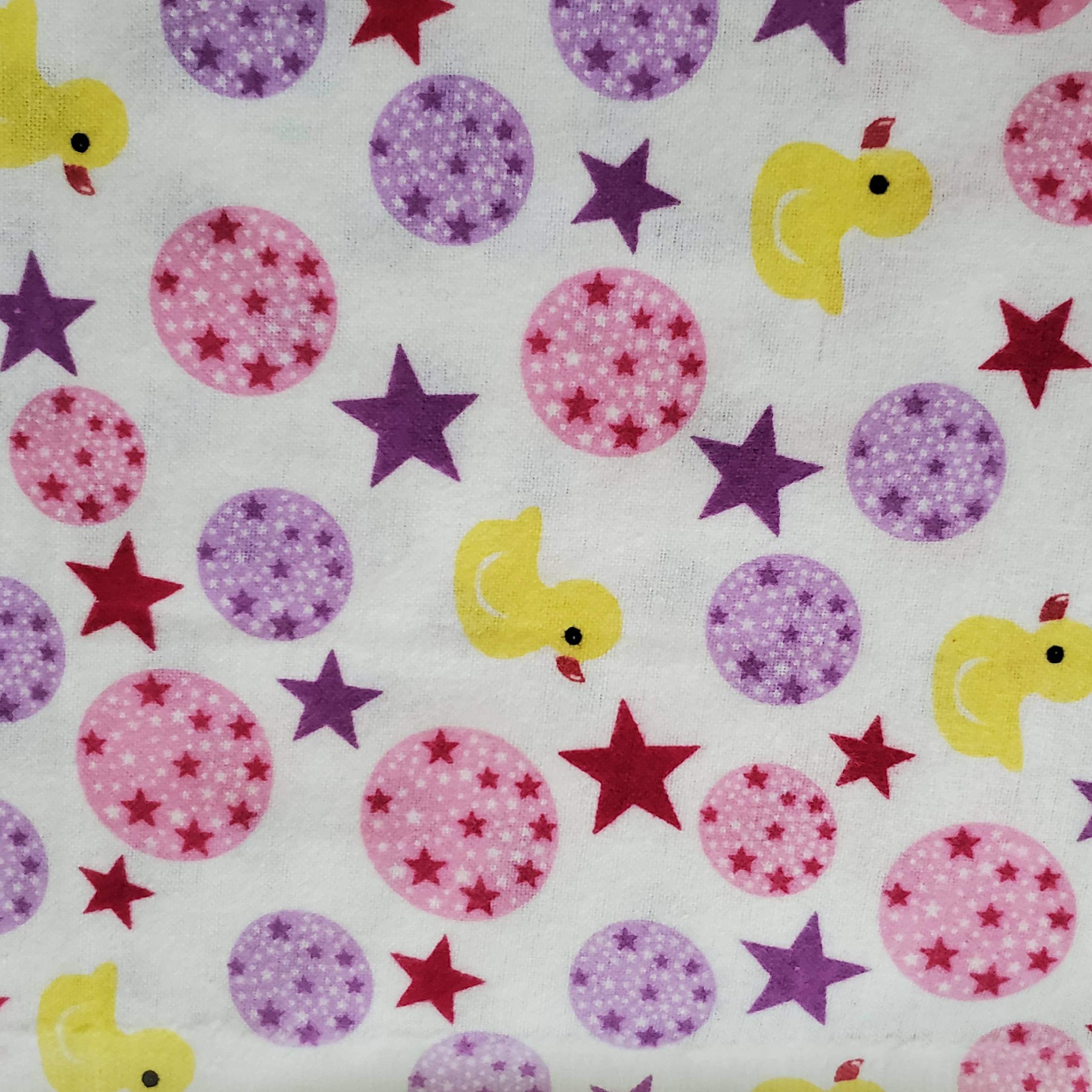 Zen Creative Designs Flannel Fabric 45" Wide Fabric by The Yard Soft 100% Cotton Flannel Ducks & Butterflies Print Perfect for Arts & Craft, Sewing, Projects, Personal Use & More (Ducks White)