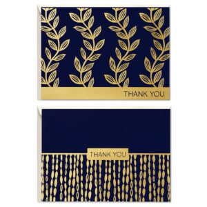 hallmark thank you cards assortment, navy and gold (50 thank you notes with envelopes for wedding, bridal shower, baby shower, business, graduation)